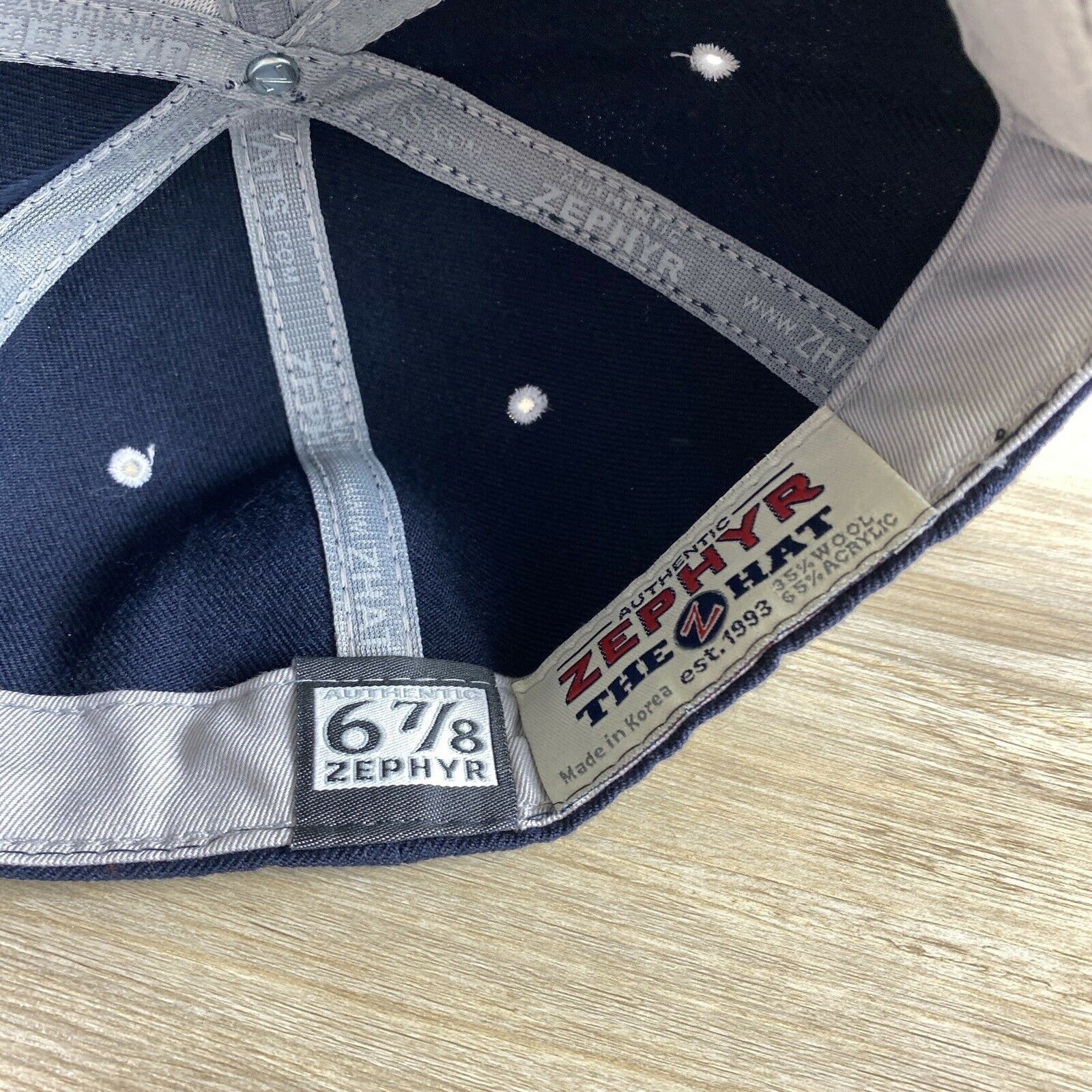 Zephyr UCONN Huskies NCAA Navy Blue Hat Size 6 7/8 Fitted Hat | Grailed