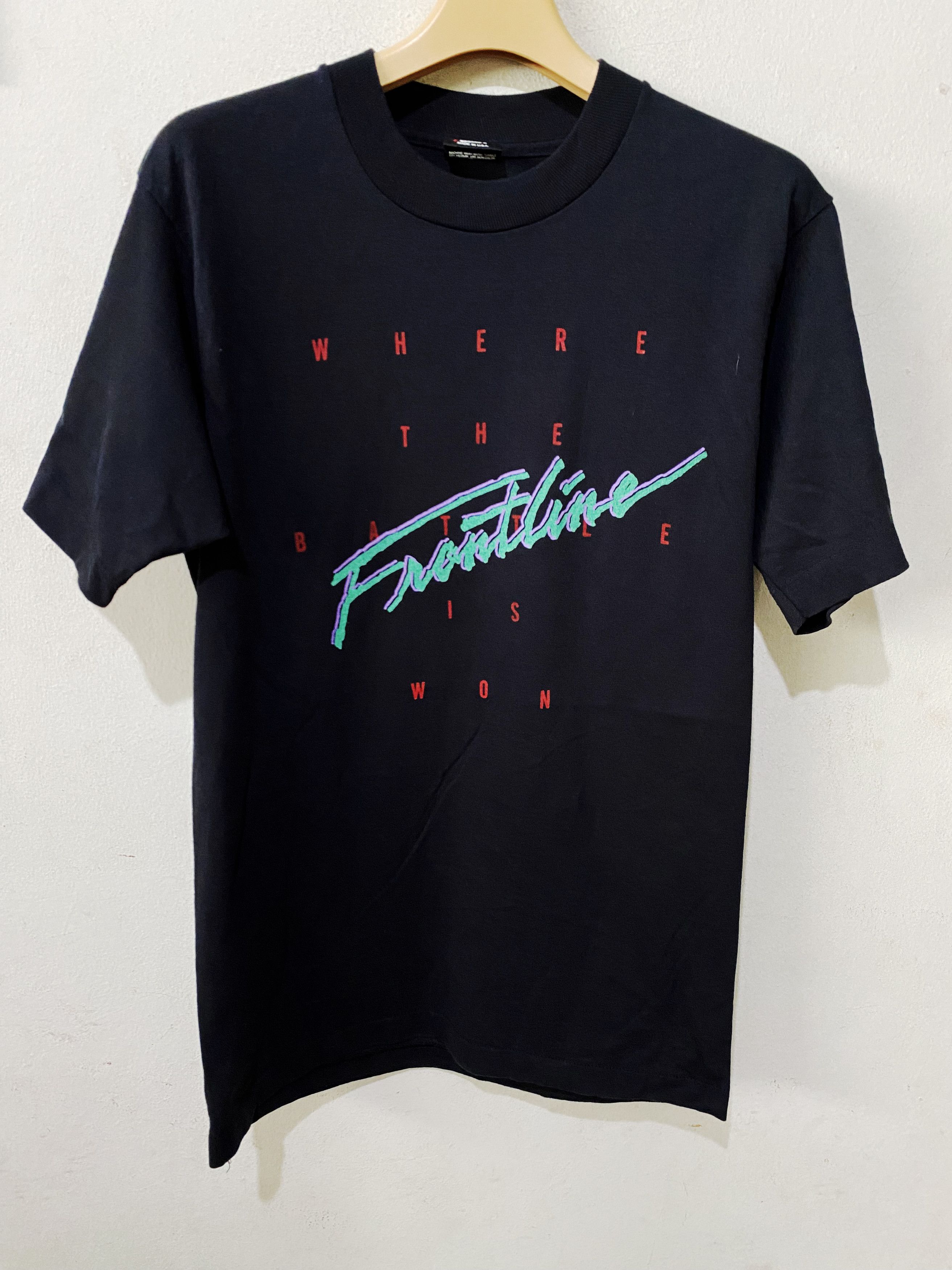 Movie × Vintage Vintage 90s Where The Battle is Won Frontline Shirt ...