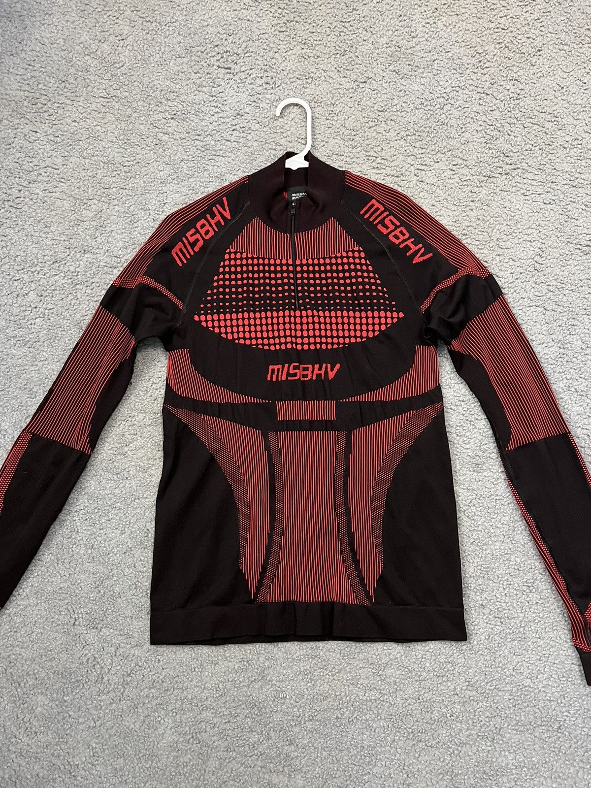 Misbhv Misbhv Black & Red Active Quarter-Zip Long Sleeve T-Shirt | Grailed
