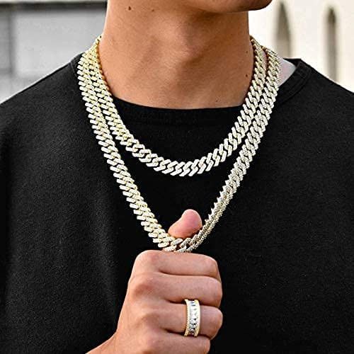 Designer 14k Gold Plated Full Iced Out Miami Cuban Link Chain | Grailed