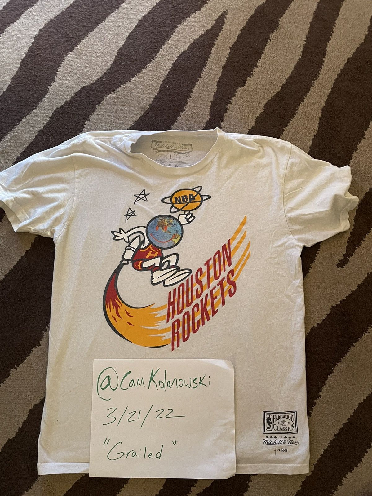 Travis Scott Travis Scott x BR X Mitchell & Ness Rockets tee | Grailed