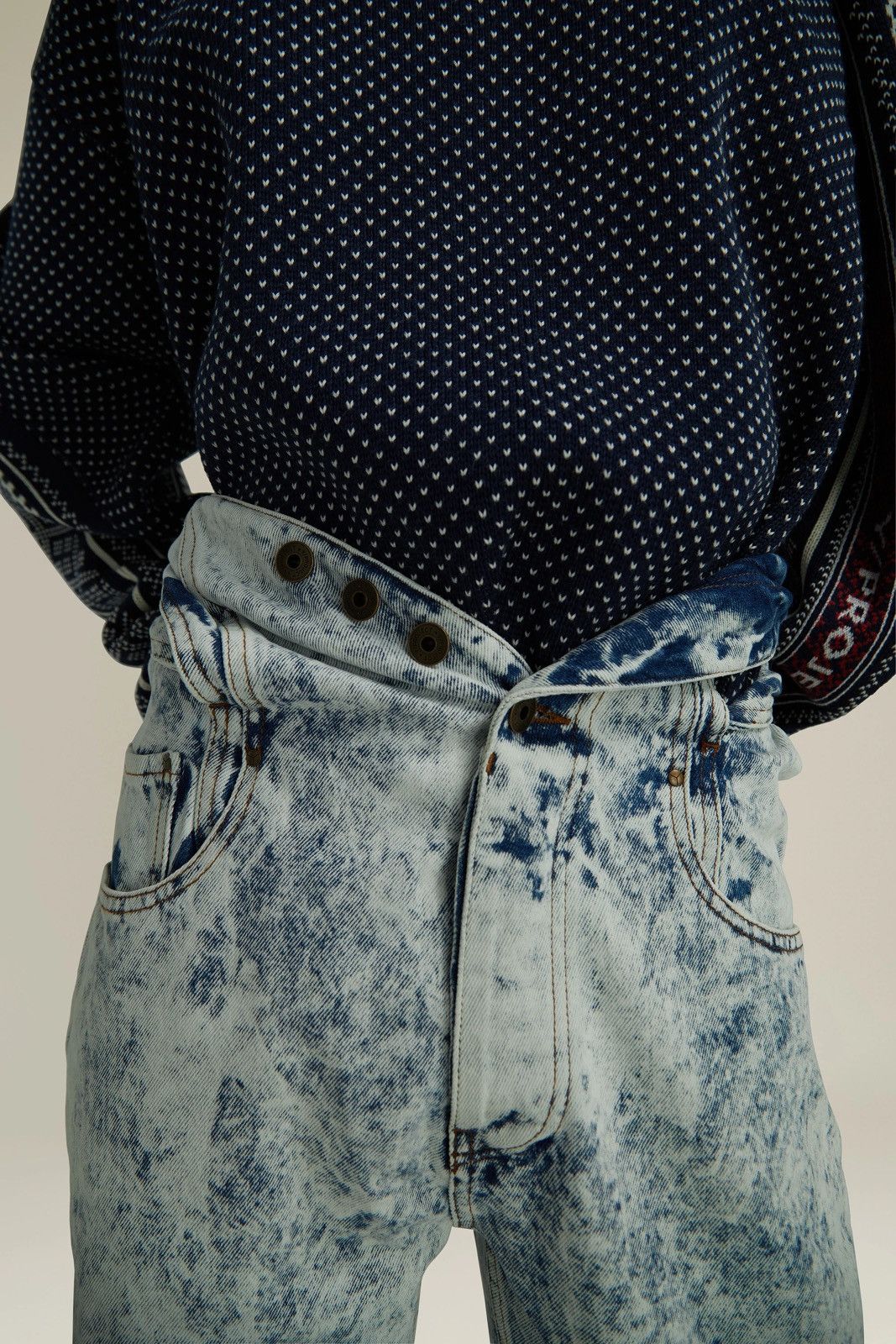 Y/Project Y/PROJECT Unisex Black Acid Wash Knotted Waist Jeans | Grailed