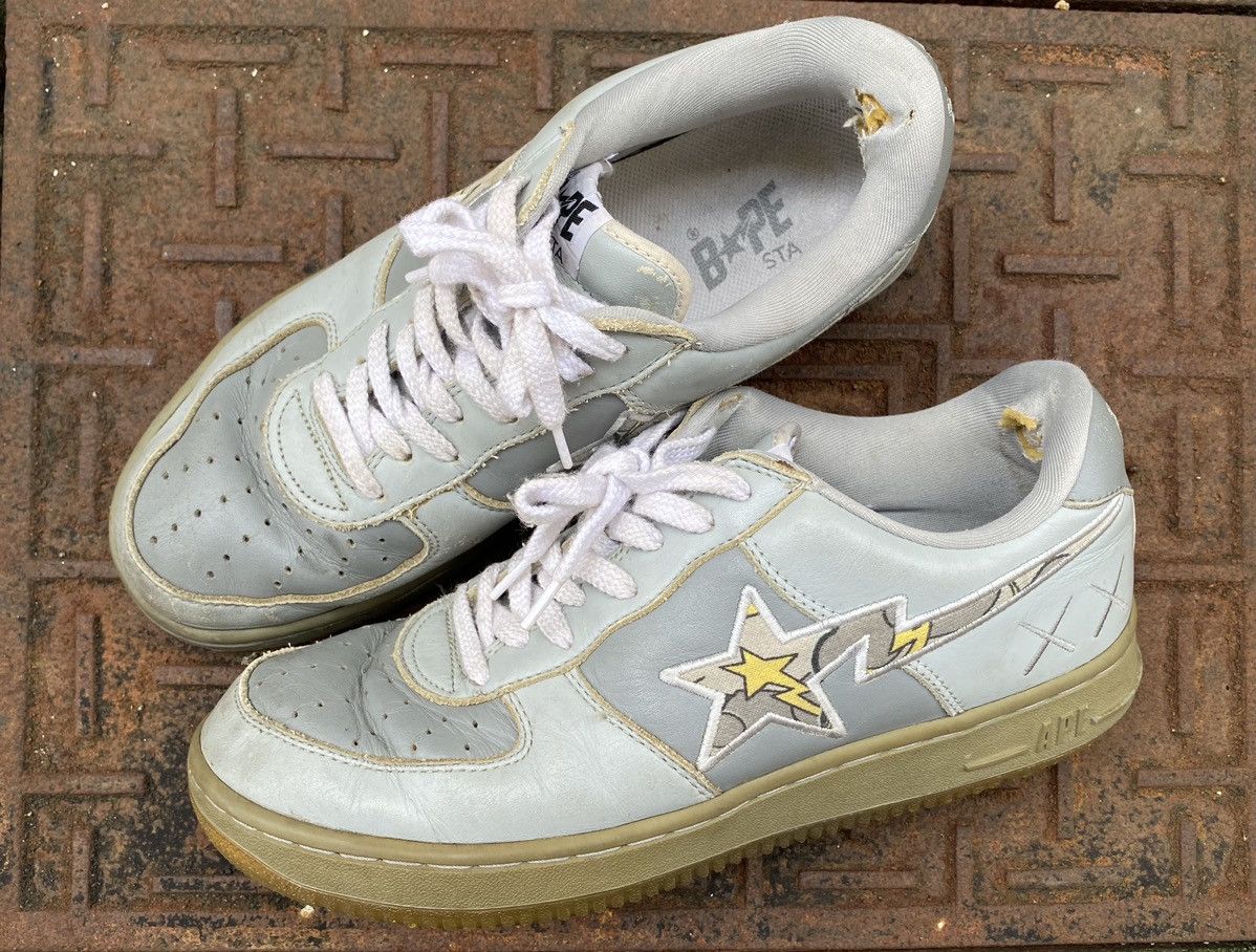 Bape × Kaws OG bape x kaws cloud bapestas rare size grey AW2005 | Grailed