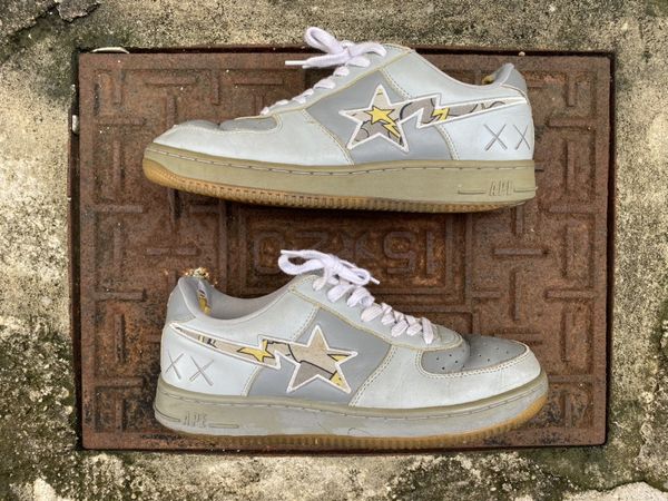 Bape OG bape x kaws cloud bapestas rare size grey AW2005 | Grailed