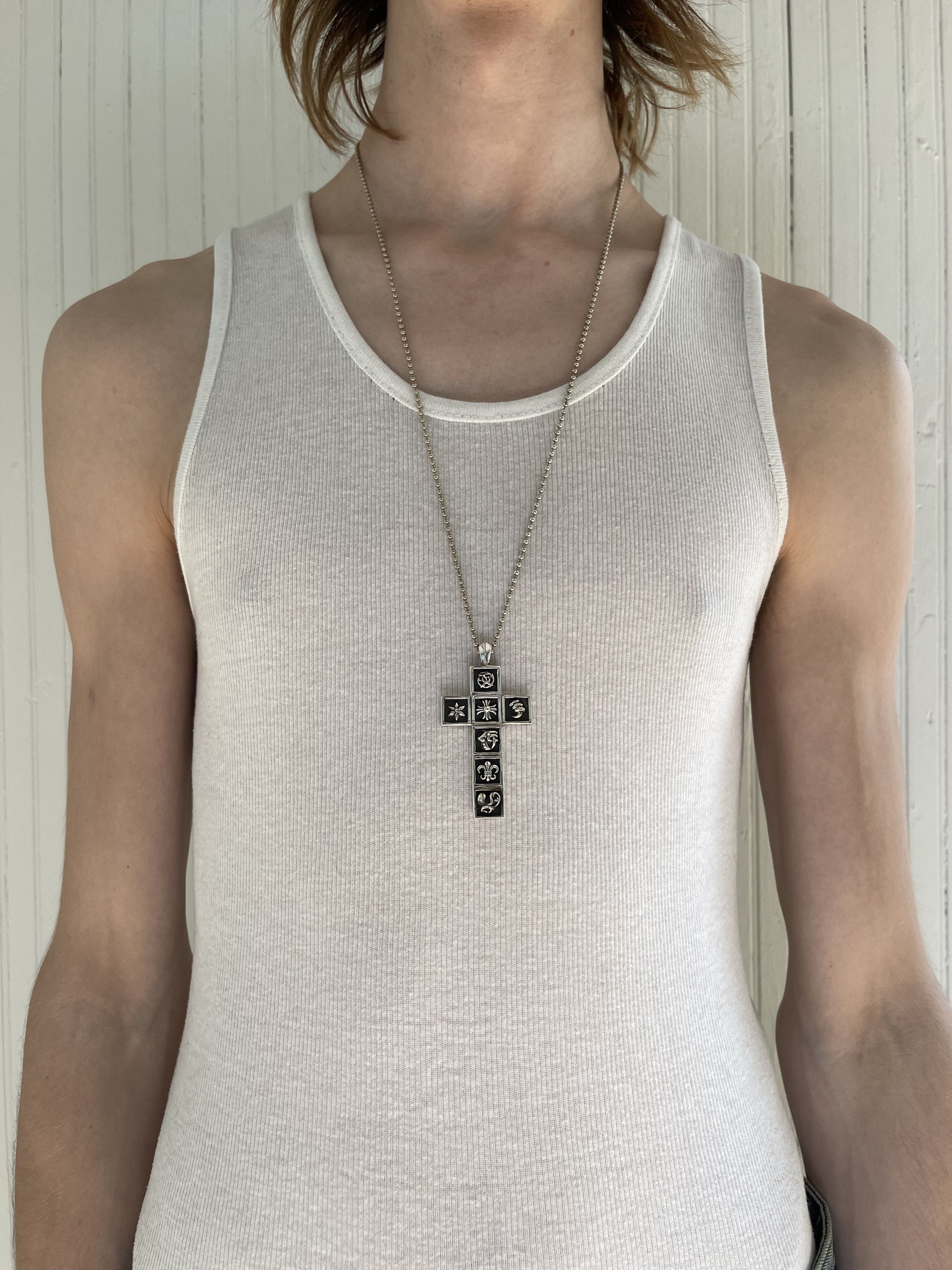 Chrome Hearts 2004 Large Emblem Cross Pendant Ball Chain Chrome Hearts 2004 Large Emblem Cross Pendant Ball Chain