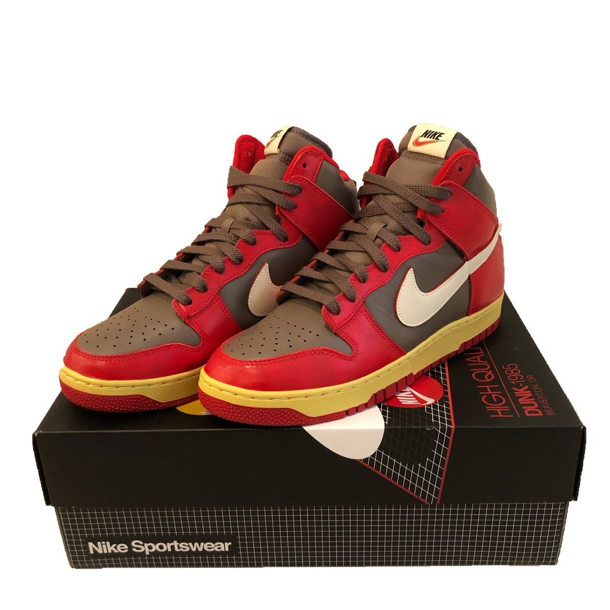 Nike Custom Hand Painted Nike 1985 Dunk High Red Acid Wash 10 | Grailed
