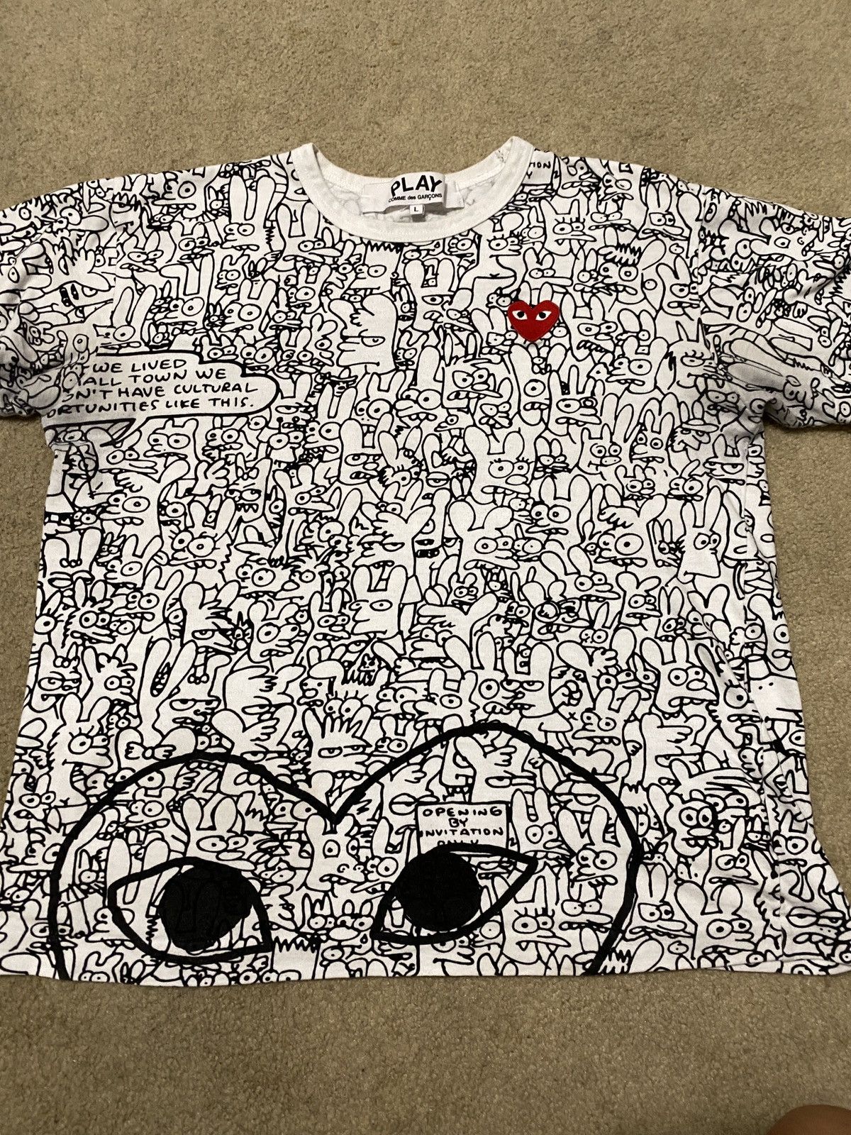 Comme des Garcons “Life In Hell” CDG PLAY x Matt Groening T-Shirt ...
