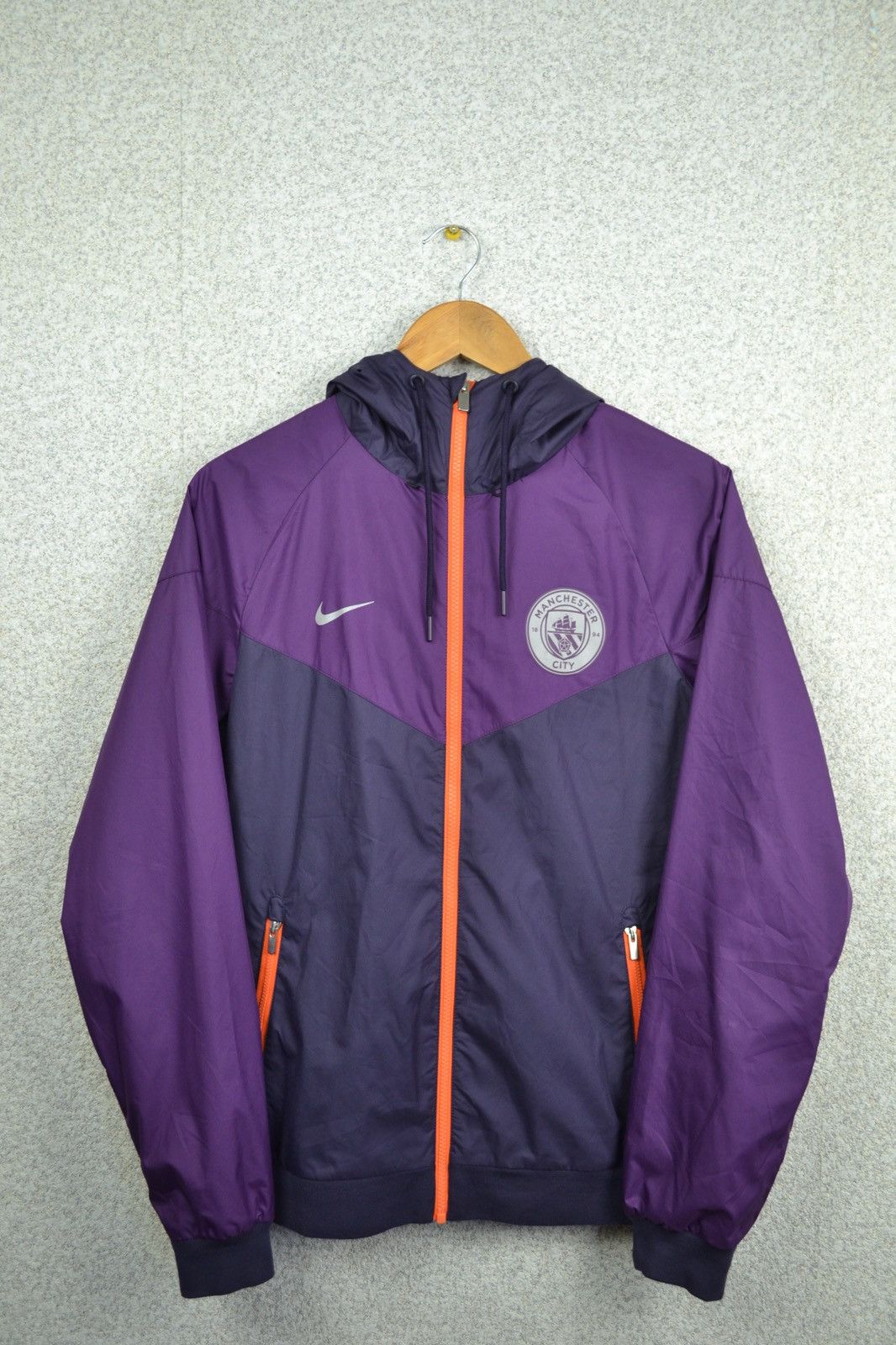 Nike × Purple × Soccer Jersey MANCHESTER CITY PURPLE NIKE JACKET HOODED ...
