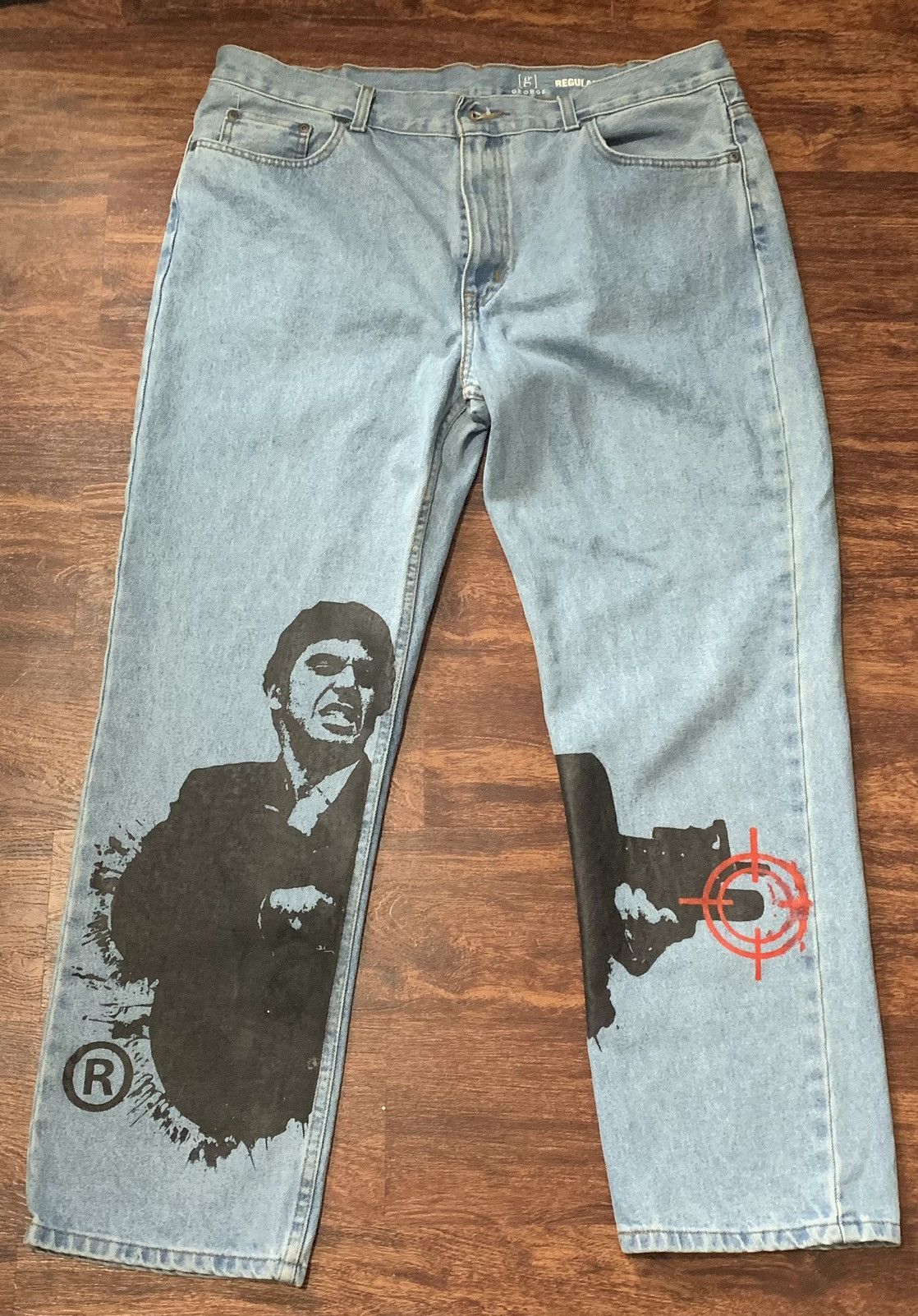 Other CUSTOM SCARFACE DENIM JEANS | Grailed