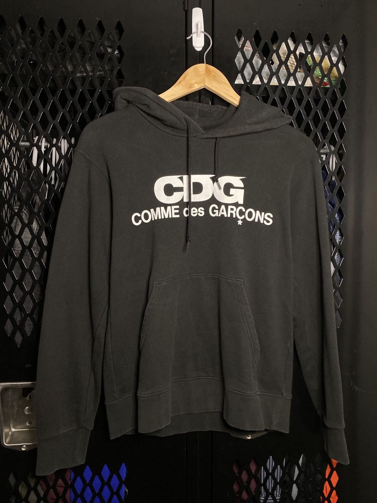 CDG CDG CDG × Comme des Garcons Black CDG Airline Logo Hoodie | Grailed