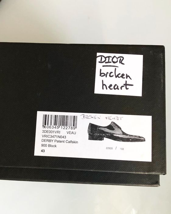 Dior dior aw08 lumière du nord shattered glass heart derbies | Grailed