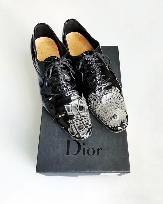Dior dior aw08 lumière du nord shattered glass heart derbies | Grailed