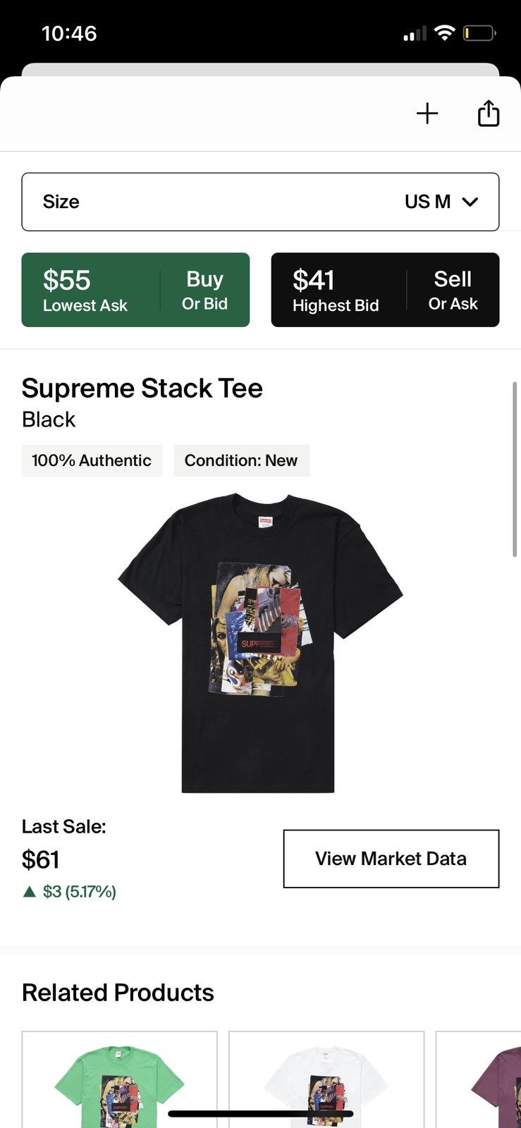Supreme Supreme stack tee black | Grailed