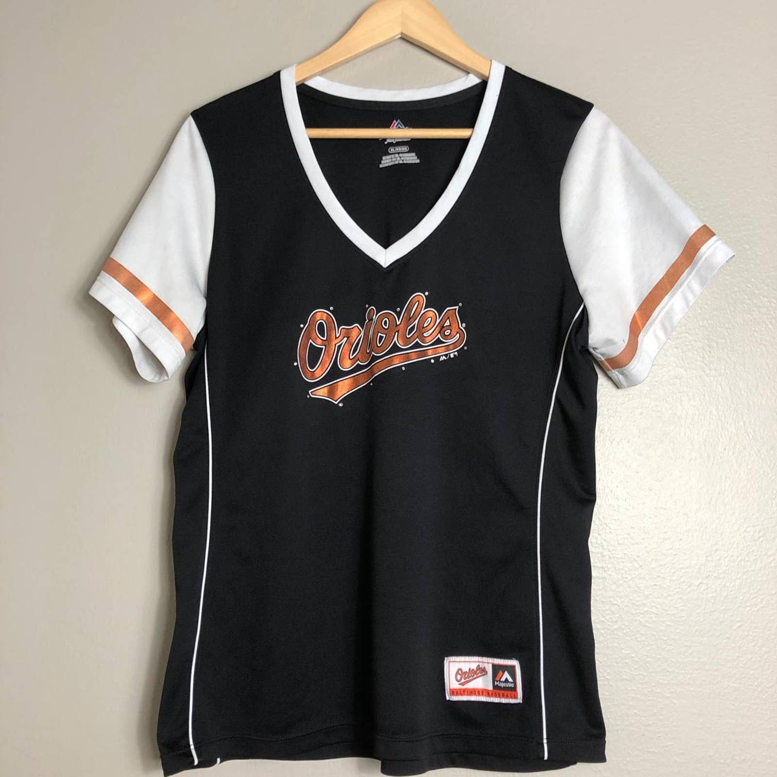 Streetwear Orioles Baltimore Baseball Shirt Jersey Majestic Black White ...