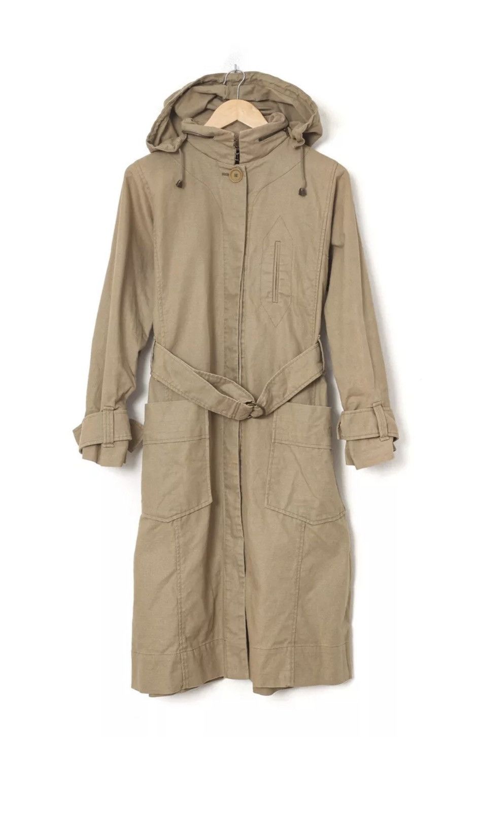 Isabel Marant ISABEL MARANT Trench Field Coat Jacket Hooded Beige Sz 0 ...