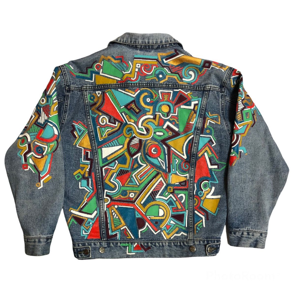 Art × Custom × Denim Jacket Vintage Denim Jacket Techno Rave Picasso ...