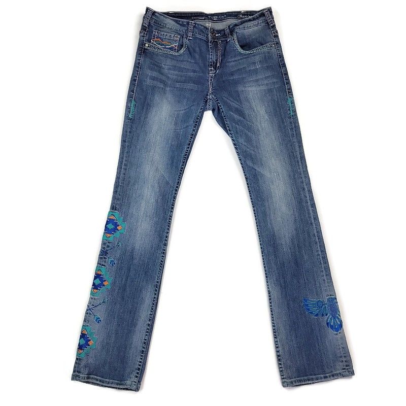 Designer Cowgirl Tuff Thunderbird Wash Boot Cut Embroidered Jeans | Grailed