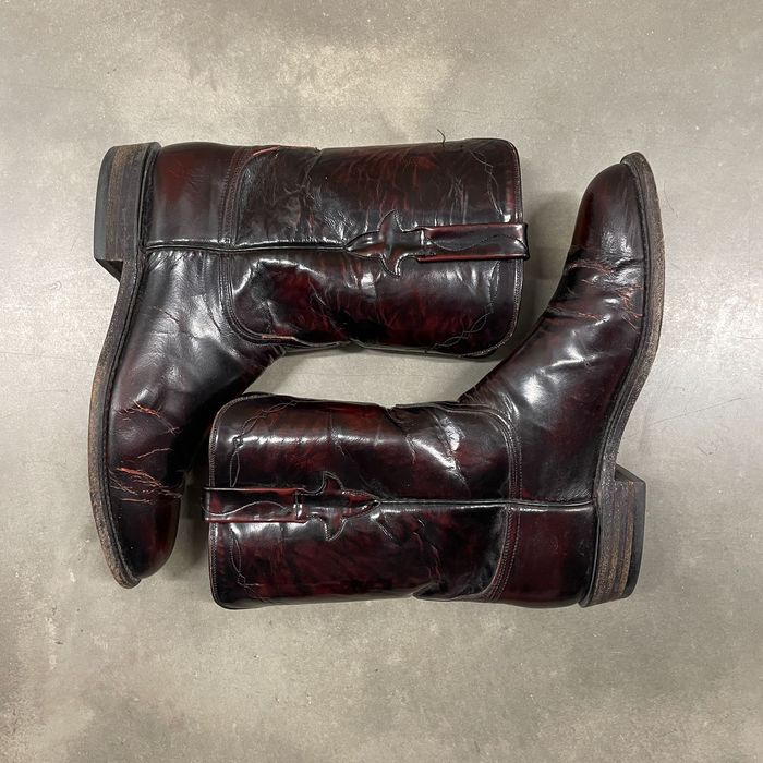 Vintage Lucchese Classics Handmade Burgundy Maroon Goat Skin | Grailed