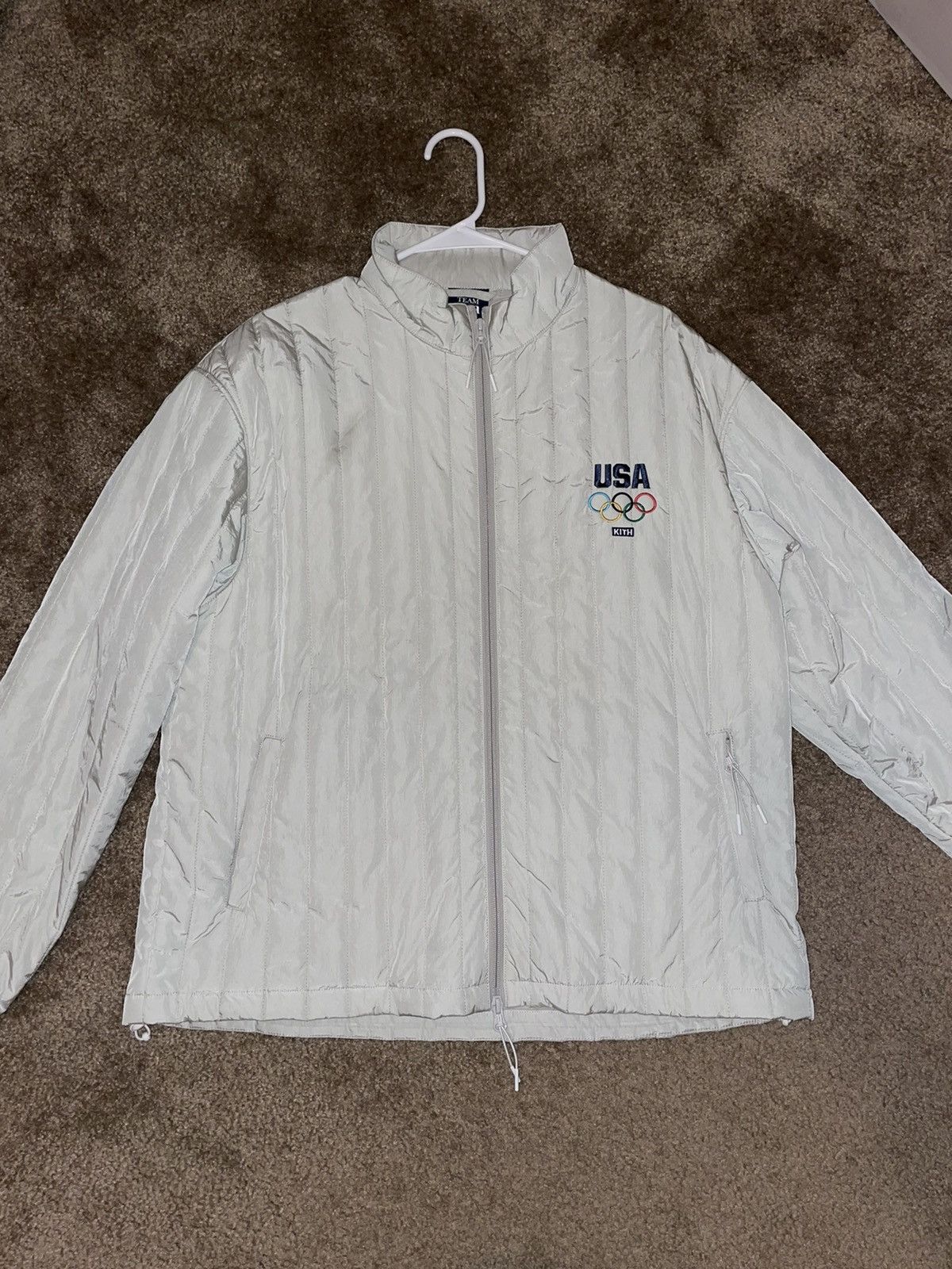 Kith Kith For Team USA Olympic Quilted Track Jacket size Large | Grailed