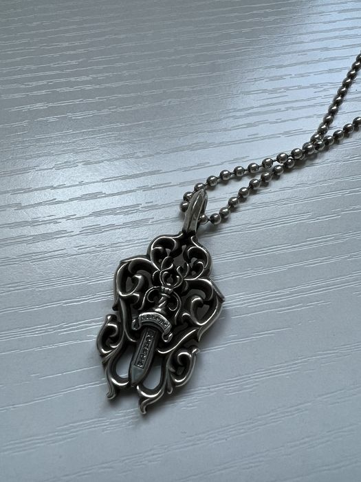 Chrome Hearts Chrome Hearts Vine Dagger Pendant with CH Ball Chain ...