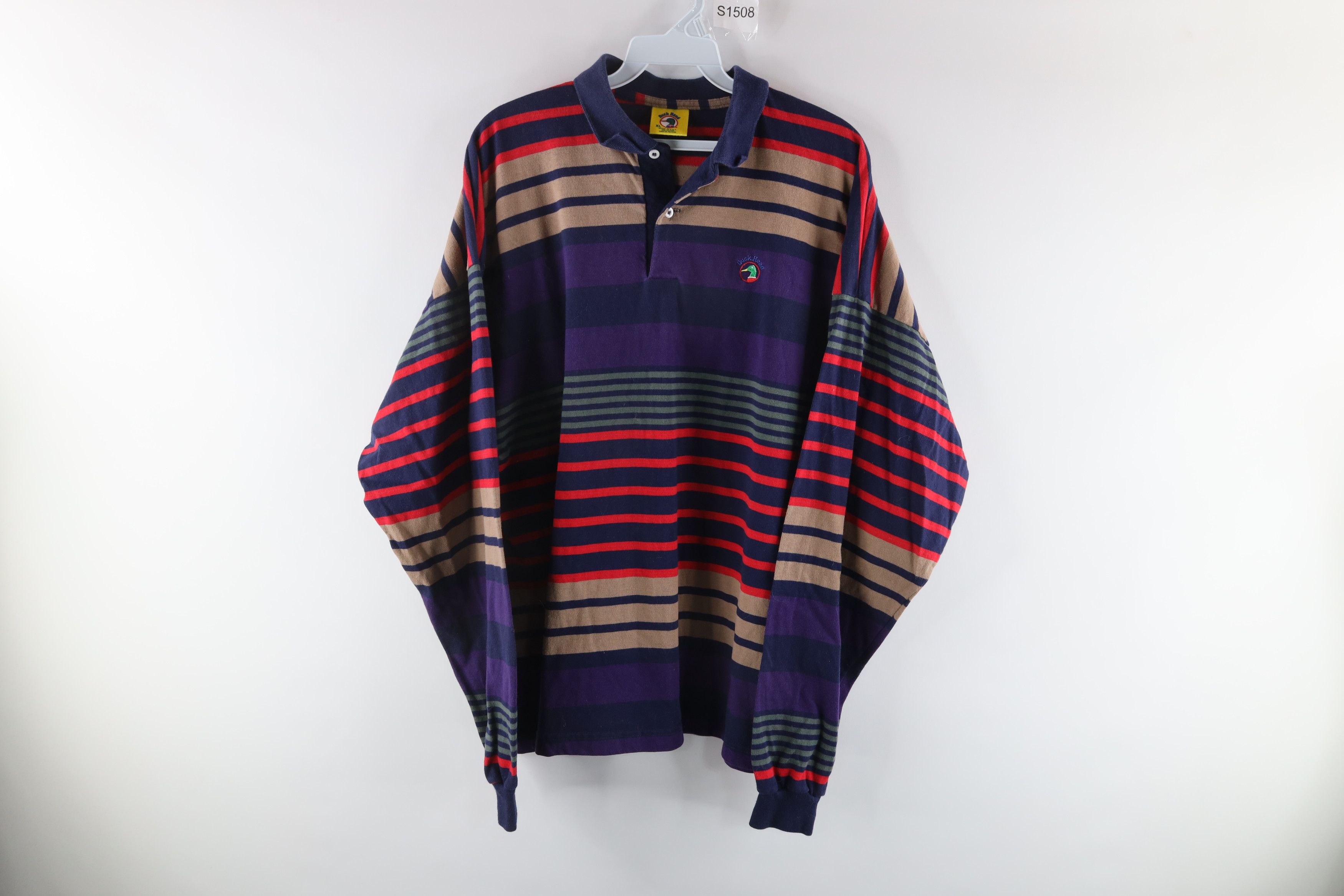 Vintage Vintage 90s Streetwear Rainbow Long Sleeve Rugby Polo | Grailed