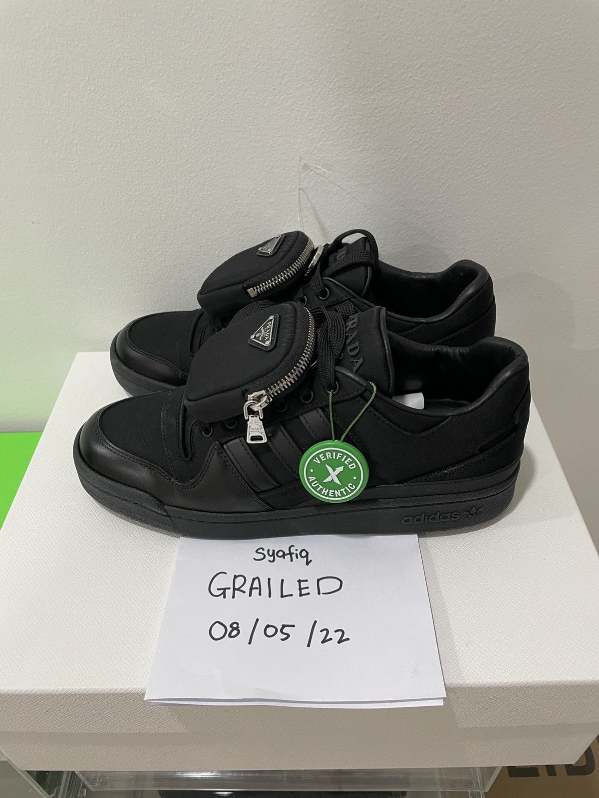 Adidas × Prada Prada x Adidas Re-Nylon Forum Low Black US 8.5 DEADSTOCK ...