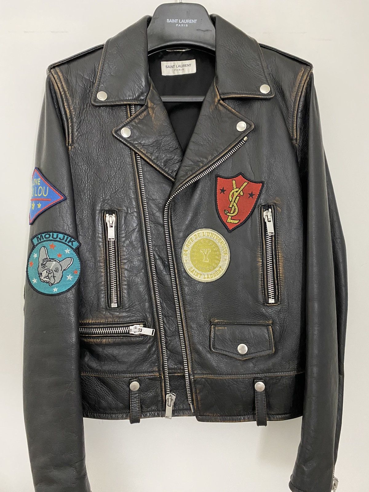 Saint Laurent Paris Saint Laurent Paris Patch Leather Jacket | Grailed