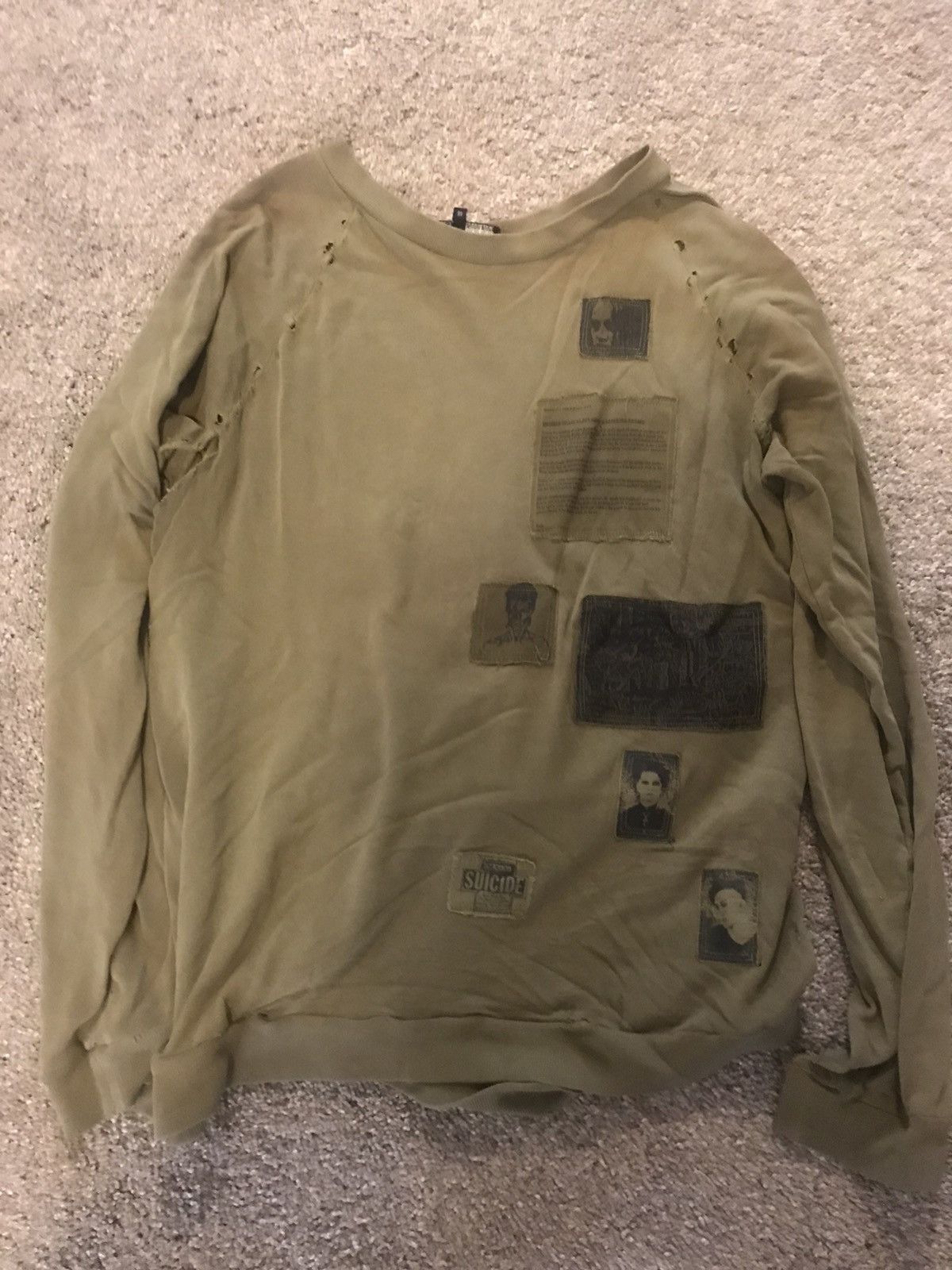 Raf Simons Raf Simons AW 2001-2002 Riot Riot Riot patched crewneck ...