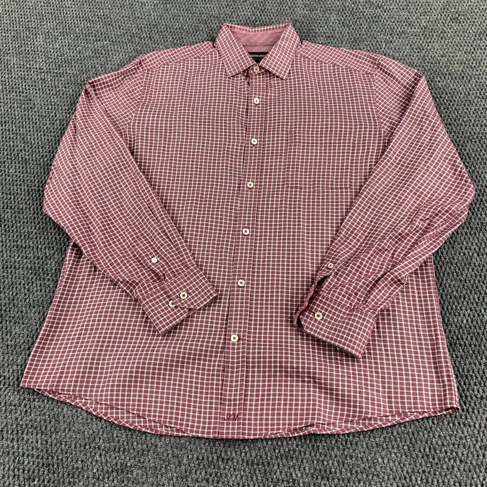 Johnston & Murphy Johnston & Murphy Button Up Dress Shirt Large Red ...