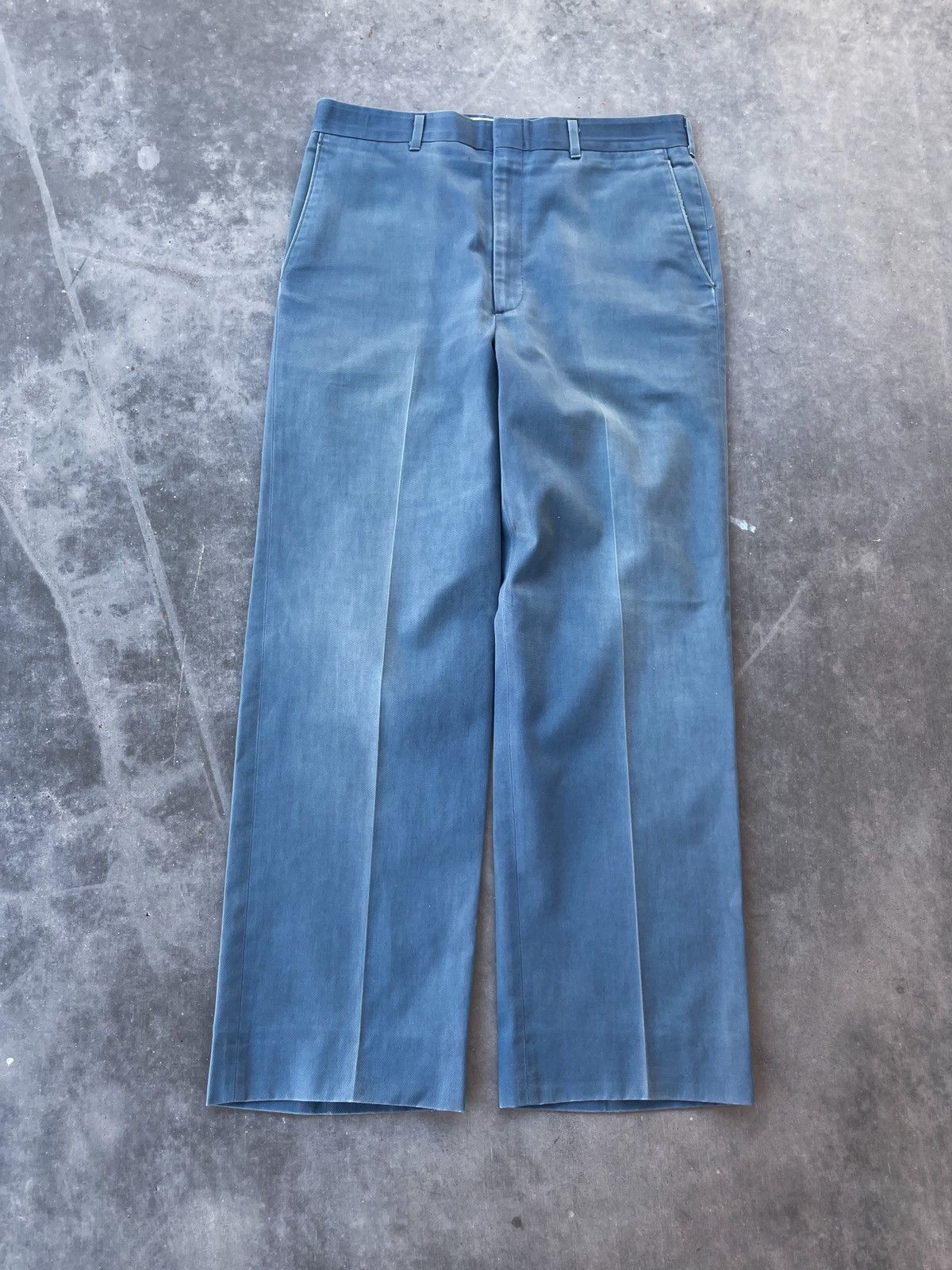 Streetwear × Vintage Vintage 70's Sun Faded Cyan Chino Trousers | Grailed