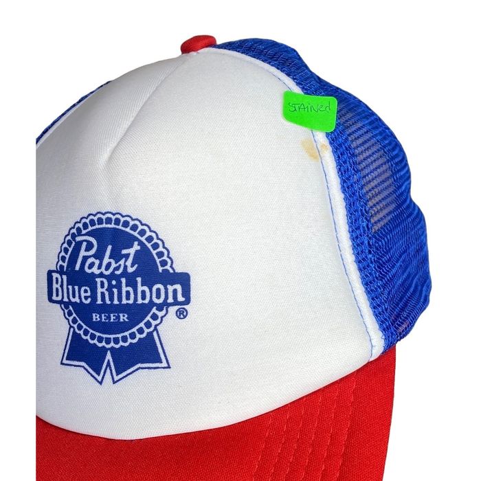 Pabst Blue Ribbon Pabst Blue Ribbon Beer Mesh Snapback Trucker Ball Cap ...