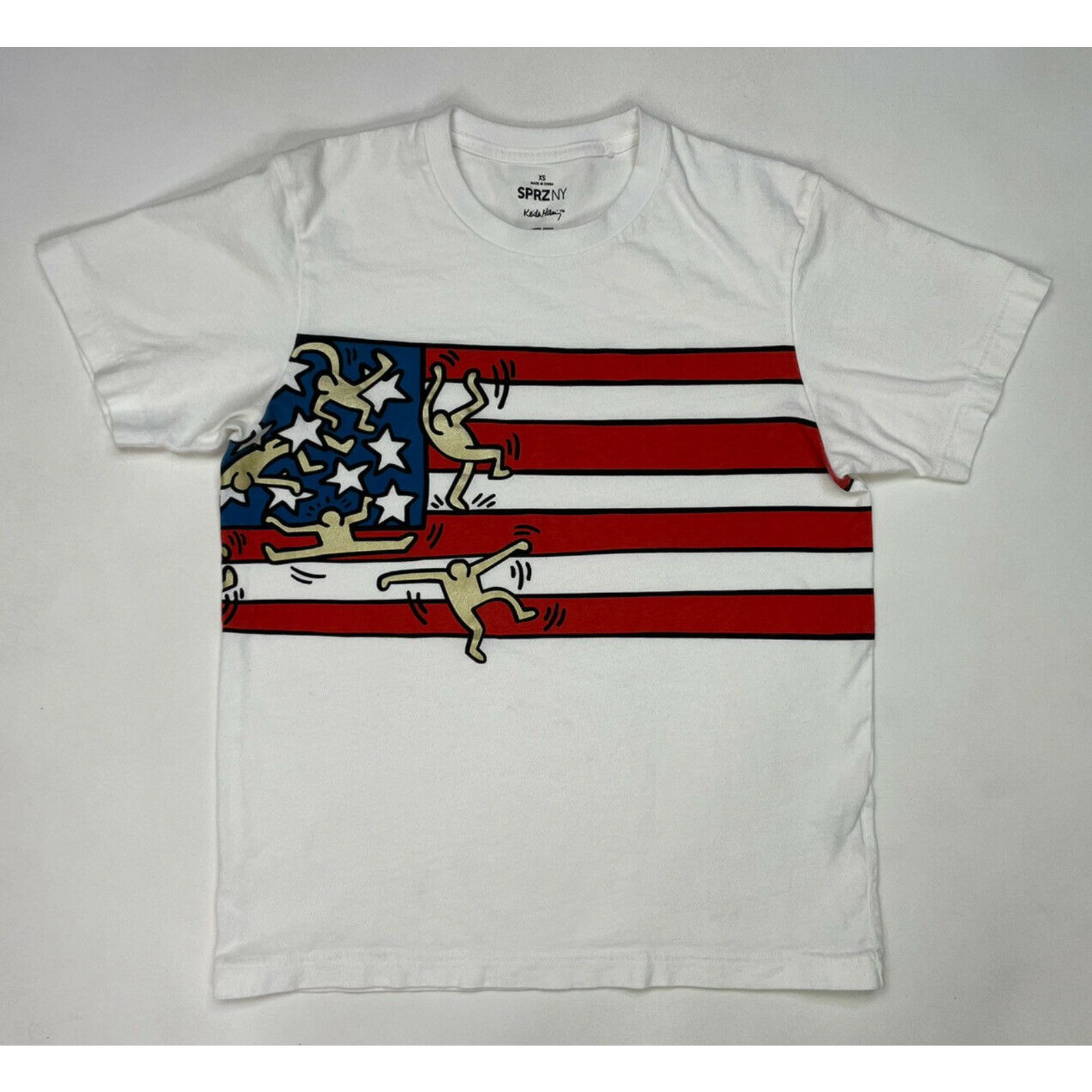 Uniqlo Uniqlo UT Keith Haring Art USA Flag T-shirt Men Adult XS White ...