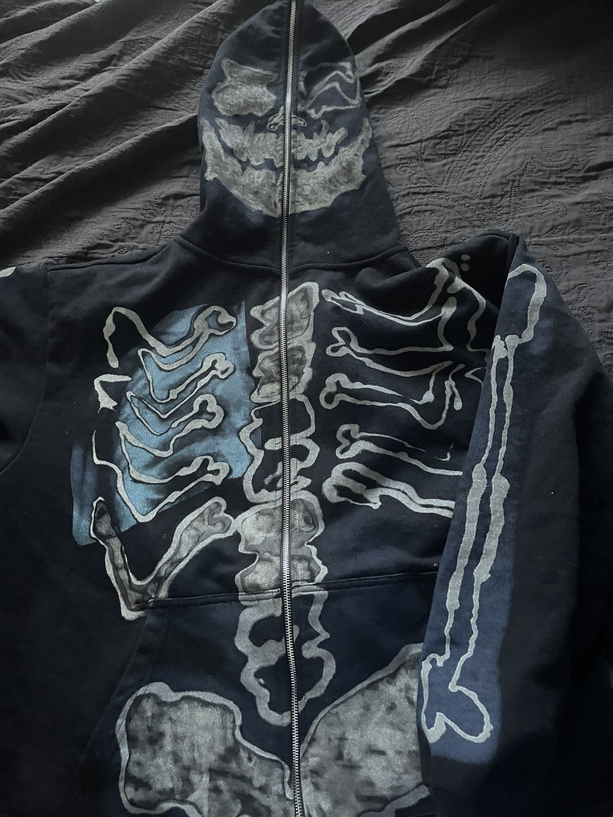 Travis Scott Cactus jack x Fragment skeleton zip up | Grailed