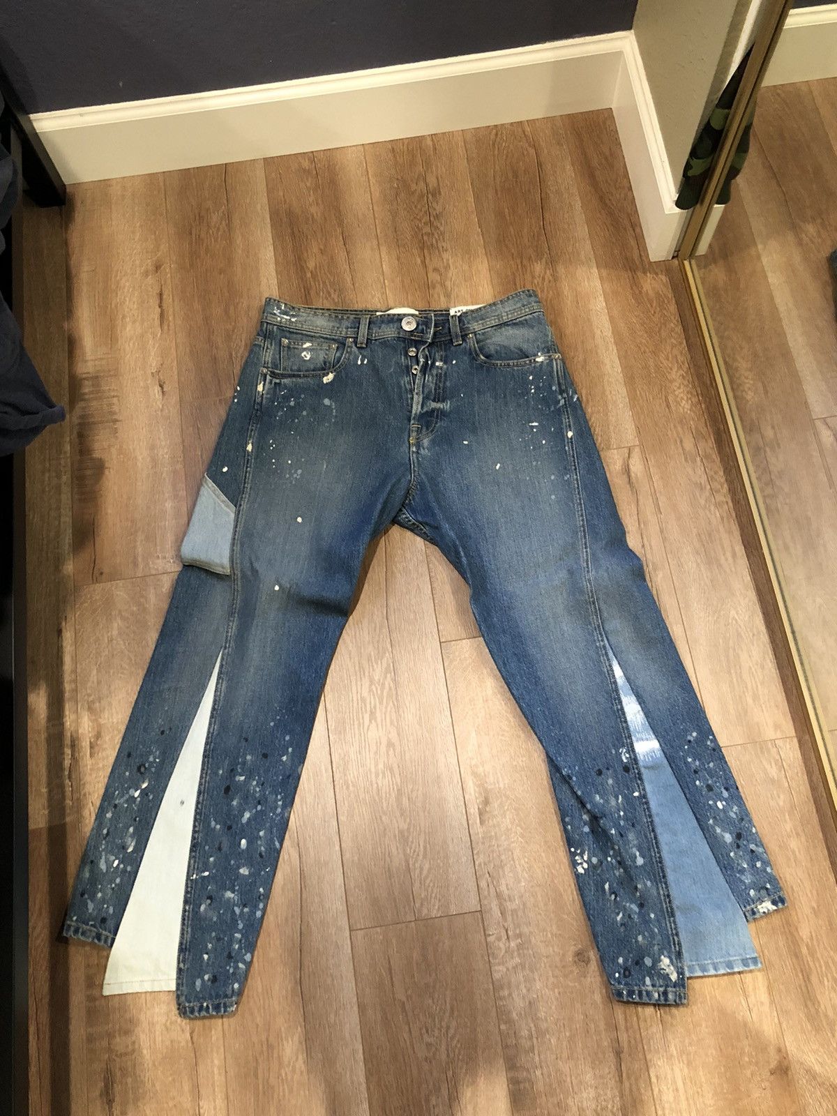 Lanvin Lanvin gallery Dept collab flare jeans | Grailed