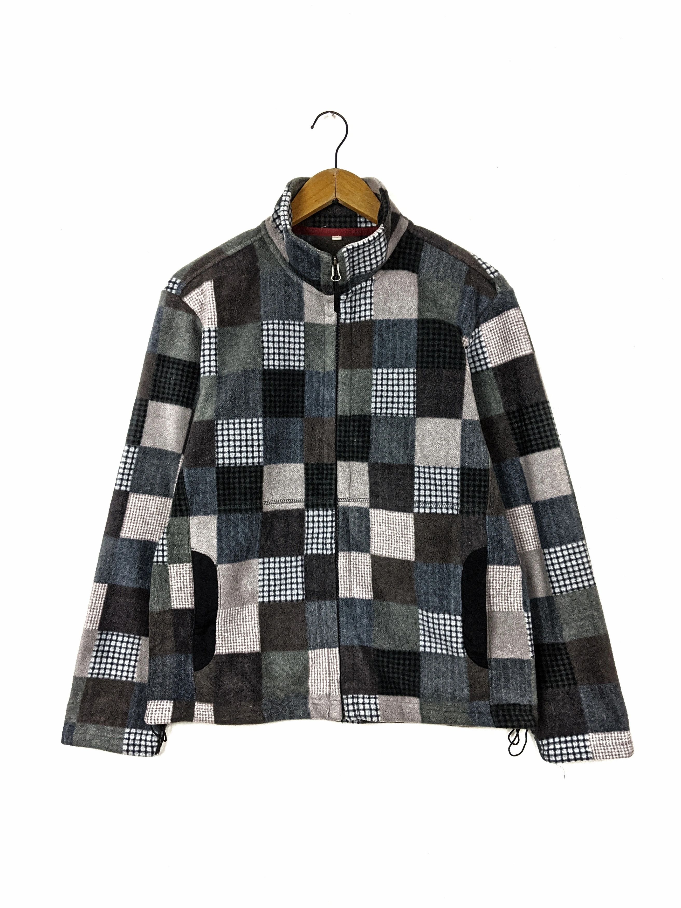 Japanese Brand Topvalu Japan Patchwork Style Fleece Light Jacket ...