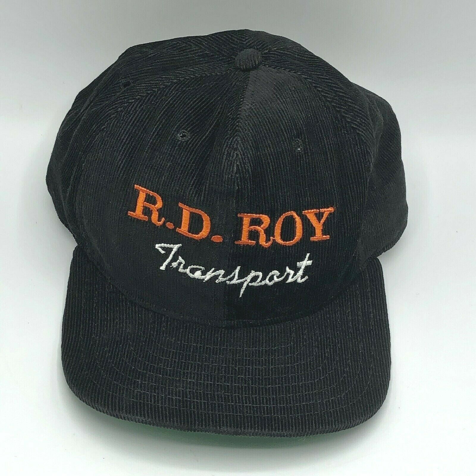 Vintage RD Roy Transport Black Corduroy Snapback Trucker Hat | Grailed