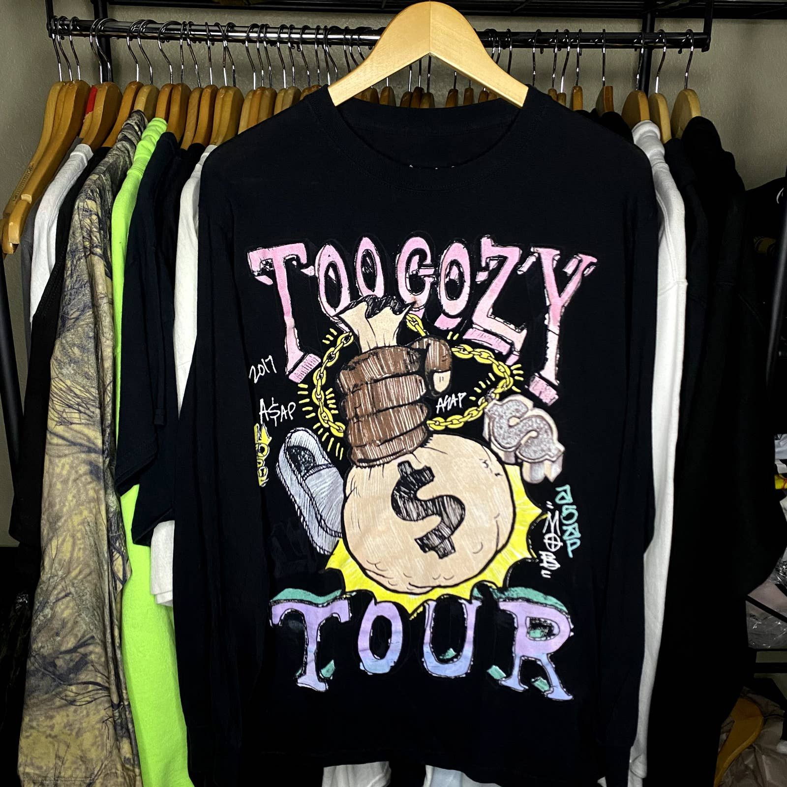Asap Rocky ASAP Rocky Too Cozy Rap Hip Hop Tour Merch Longsleeve Tee ...