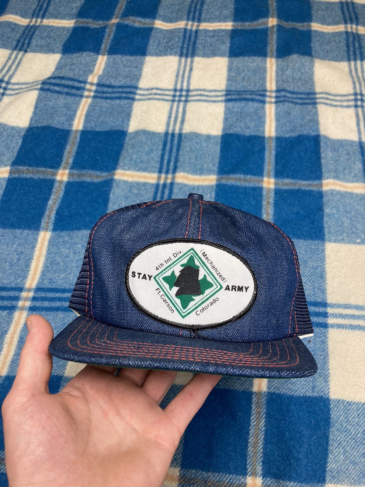 Distressed Denim × Trucker Hat × Vintage Vintage trucker hat denim mesh ...