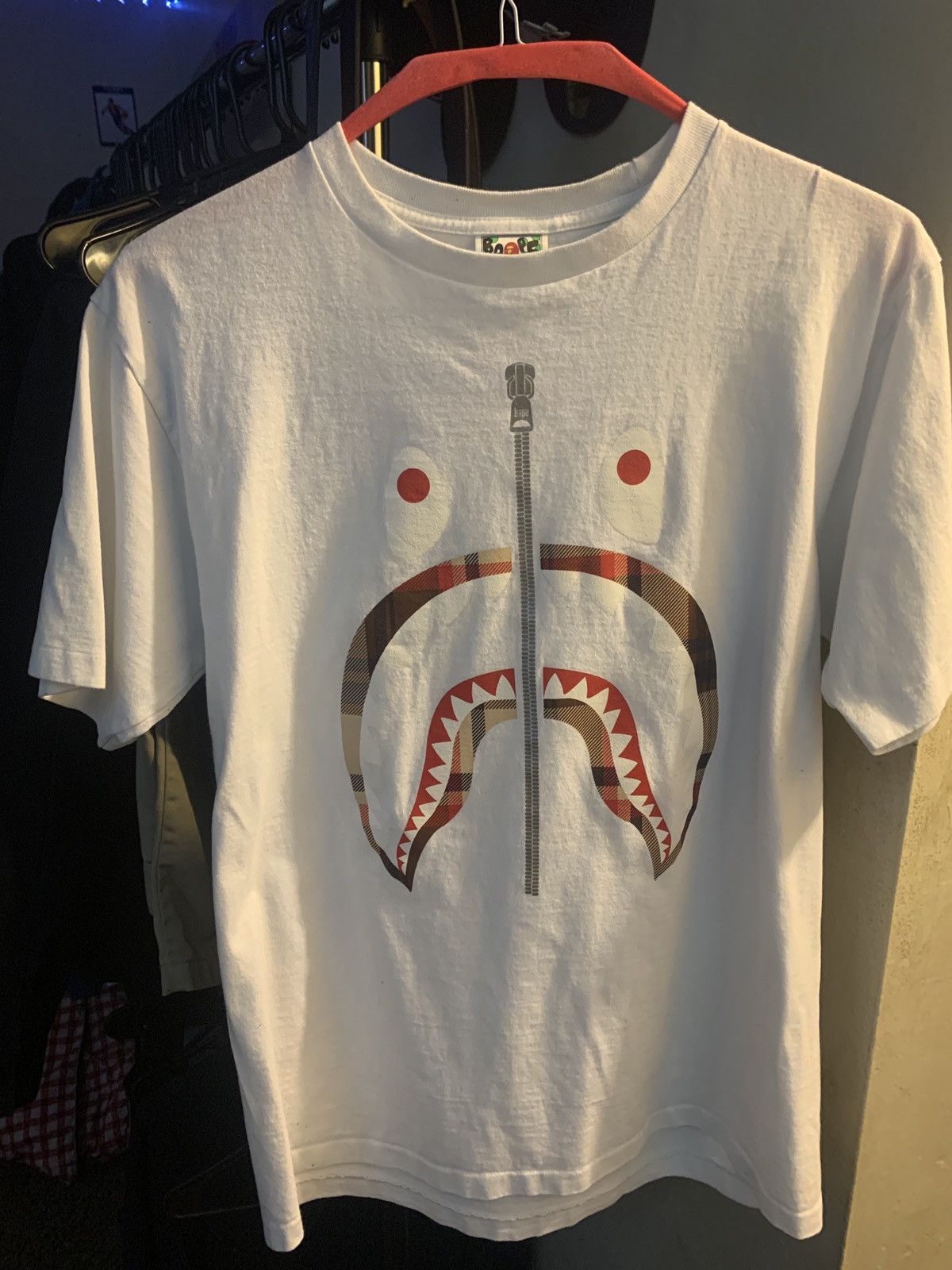 Bape Bape tee Burberry print | Grailed
