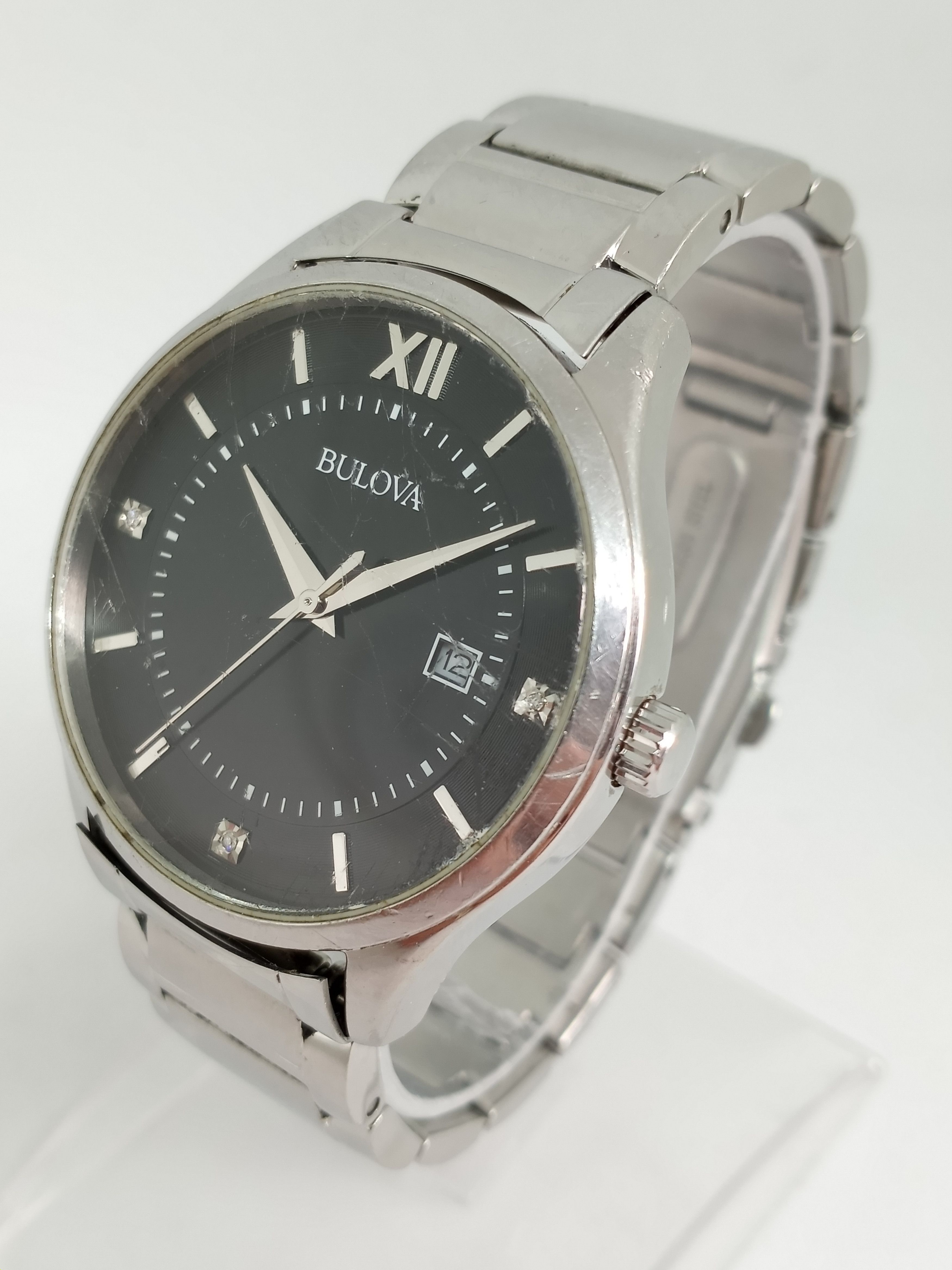 Bulova Bulova 96D142 Men's 40mm Diamond Accent S/Steel Watch | Grailed