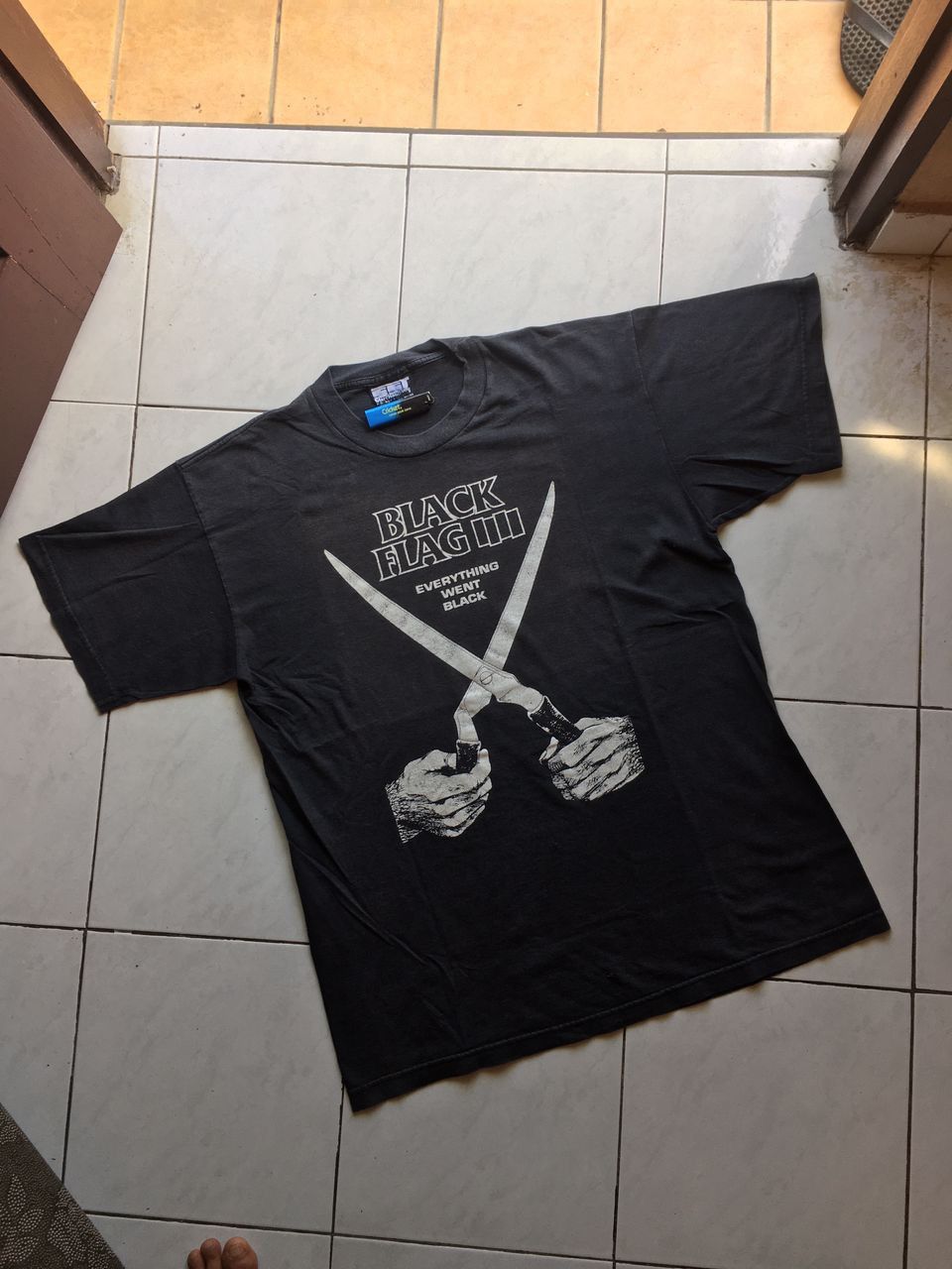 Band Tees × Vintage Black Flag X Big Scissors X SST merchandise | Grailed