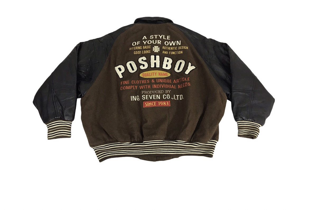 Leather Jacket × Oldvarsity/Stadium × Varsity Jacket Vintage Poshboy ...