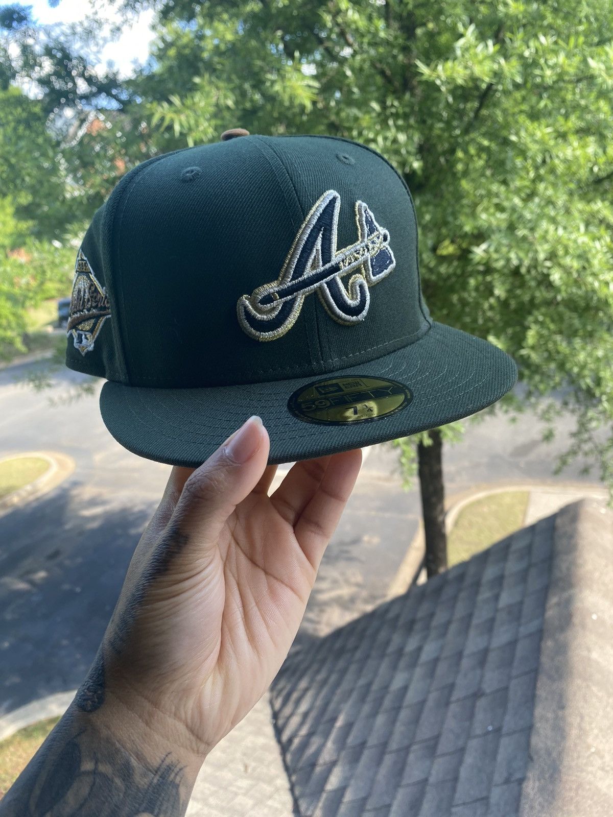 New Era Lids Hat Drop 7 1/4 59fifty Atlanta Braves Champagne Pack | Grailed