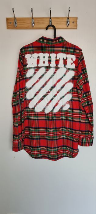 Off-White Off White c/o Virgil Abloh Checked Spray Paint Flannel | Grailed