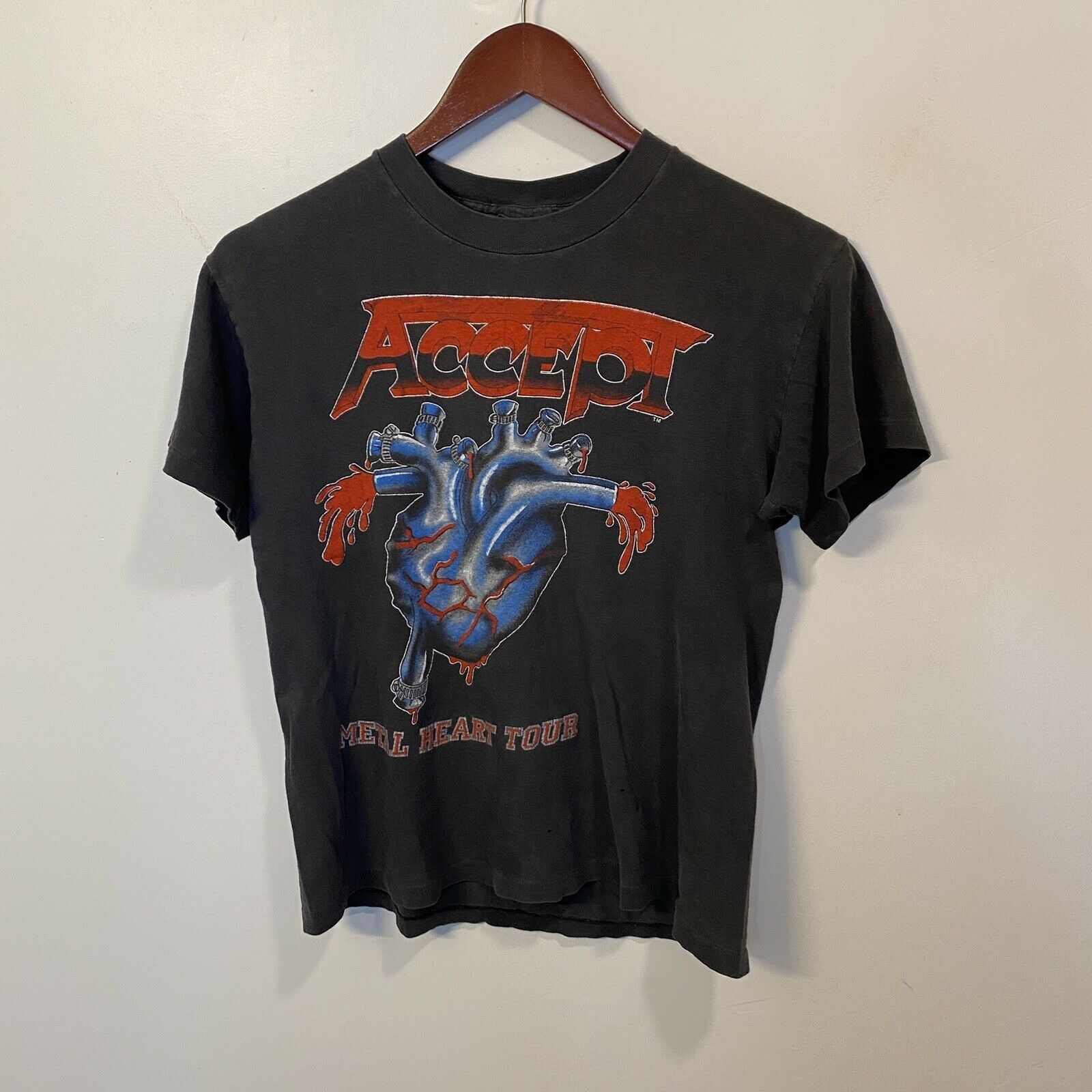 Band Tees × Rock Tees × Vintage Vtg 1985 Accept Metal Heart Tour T ...