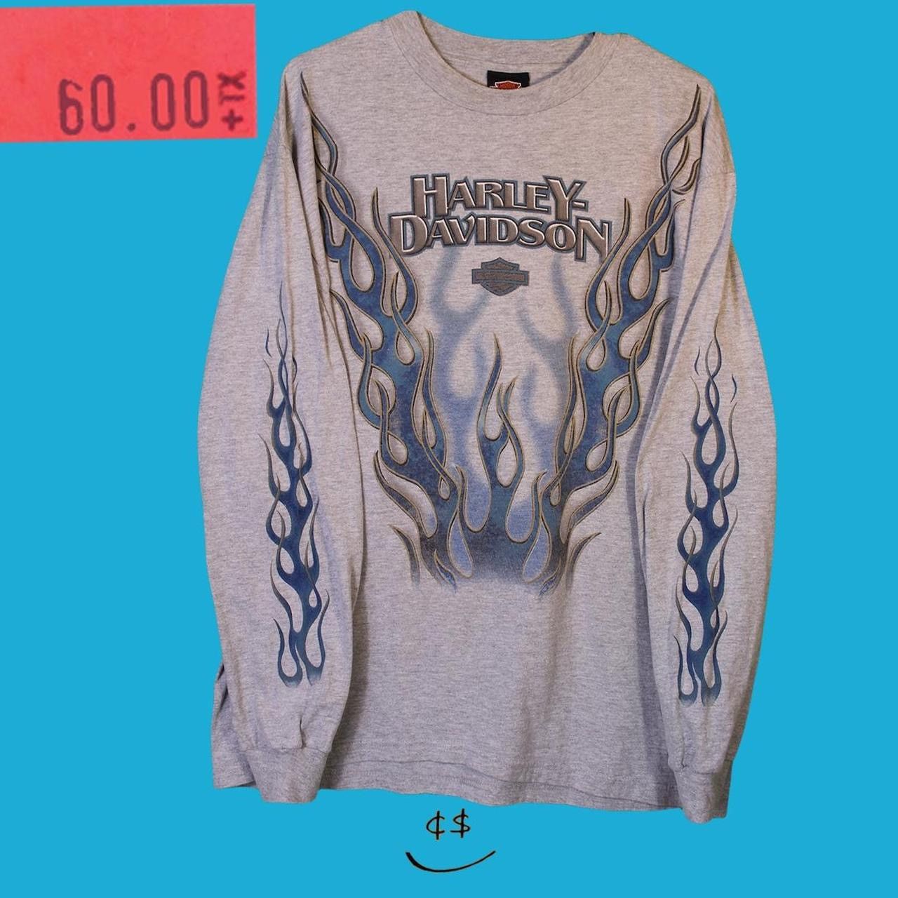 Harley Davidson × Streetwear × Vintage DOPE HARLEY FLAMES LONGSLEEVE ...