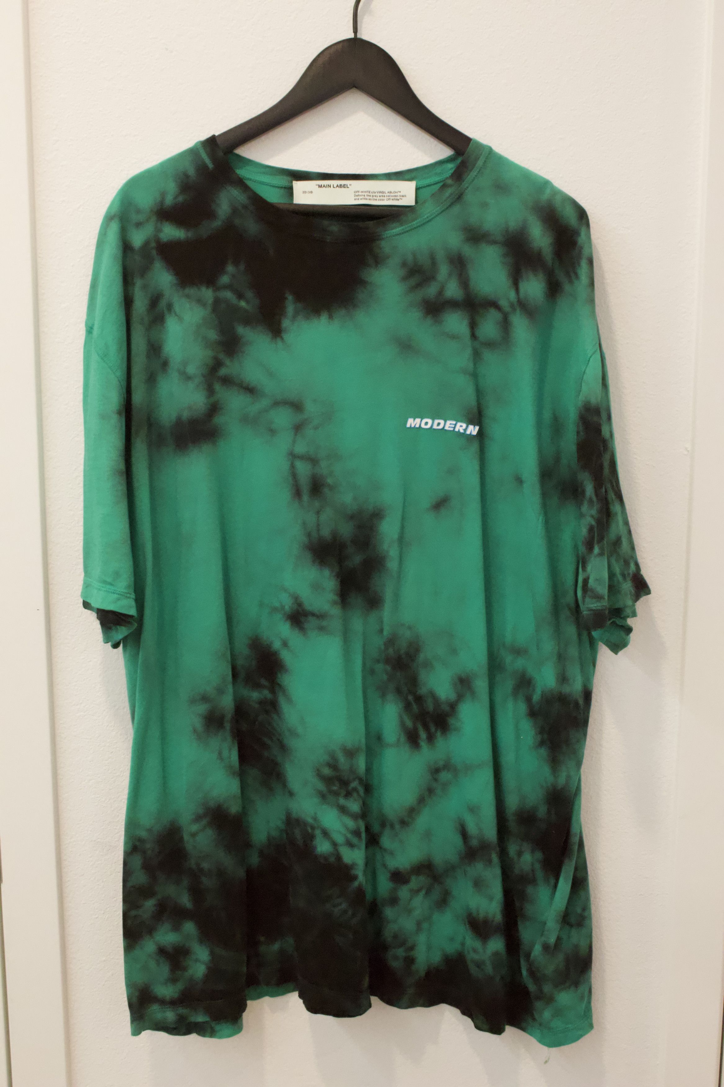Off-White Green & Black Tie-Dye Shirt | Grailed