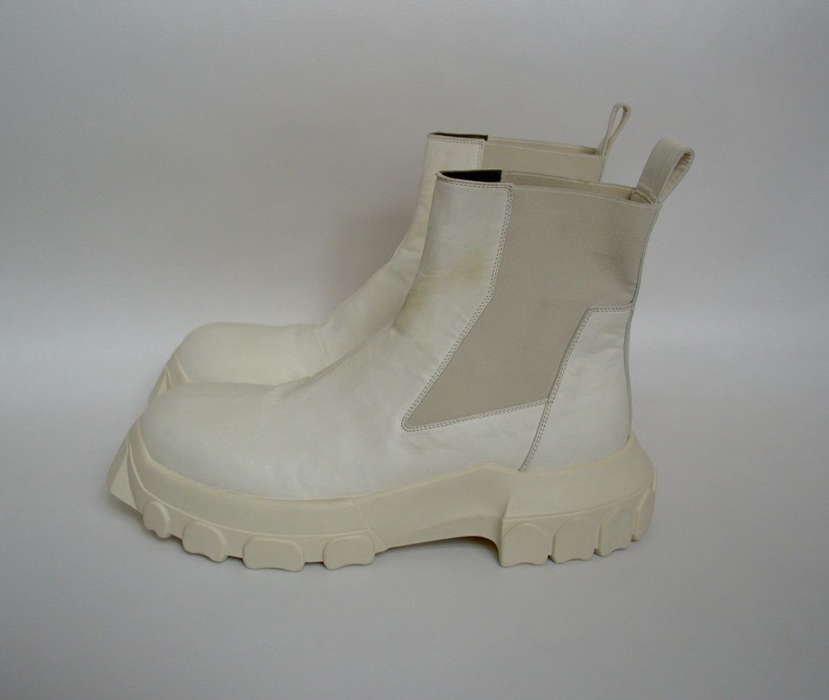 Rick Owens Milk Bozo Beetle Tractor Boots | Grailed