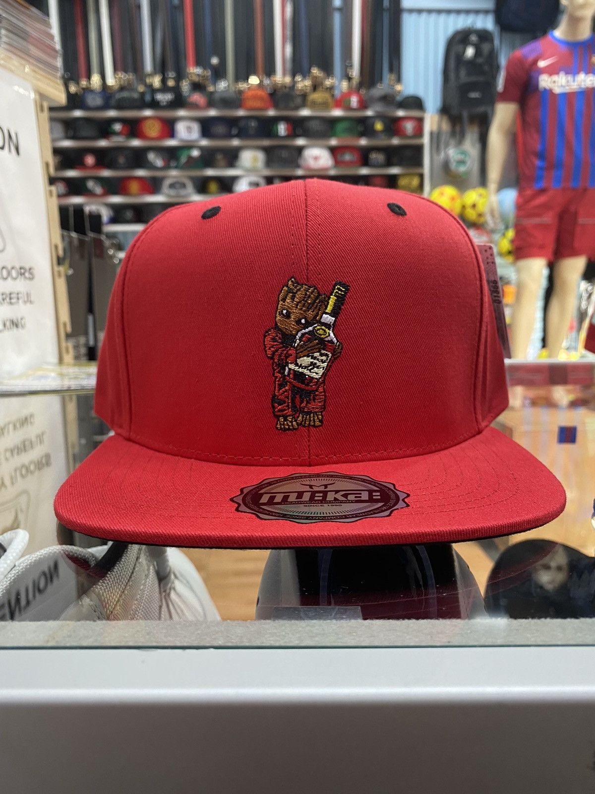 Vintage Red Marvel GOTG Groot Henny Bottle Snapback | Grailed