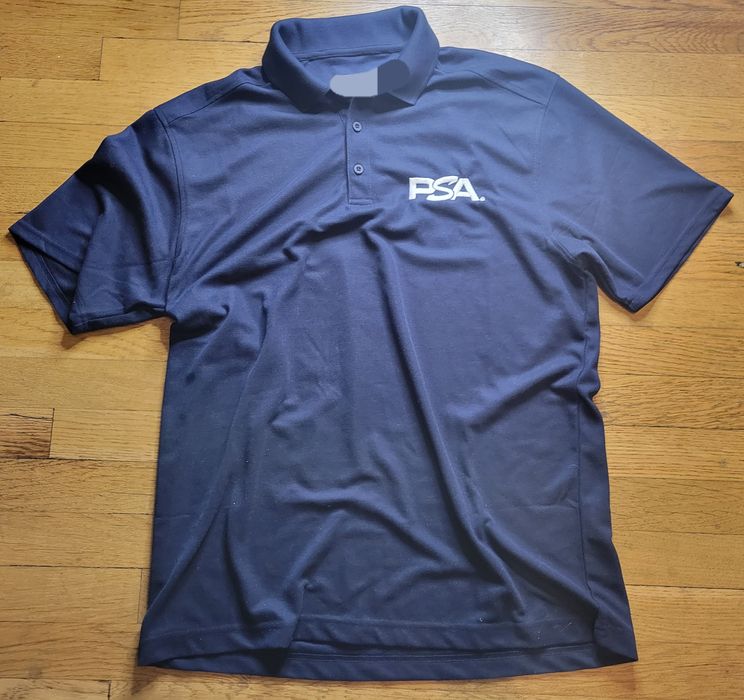 Designer PSA grading card polo shirt golf style sz L Large | Grailed